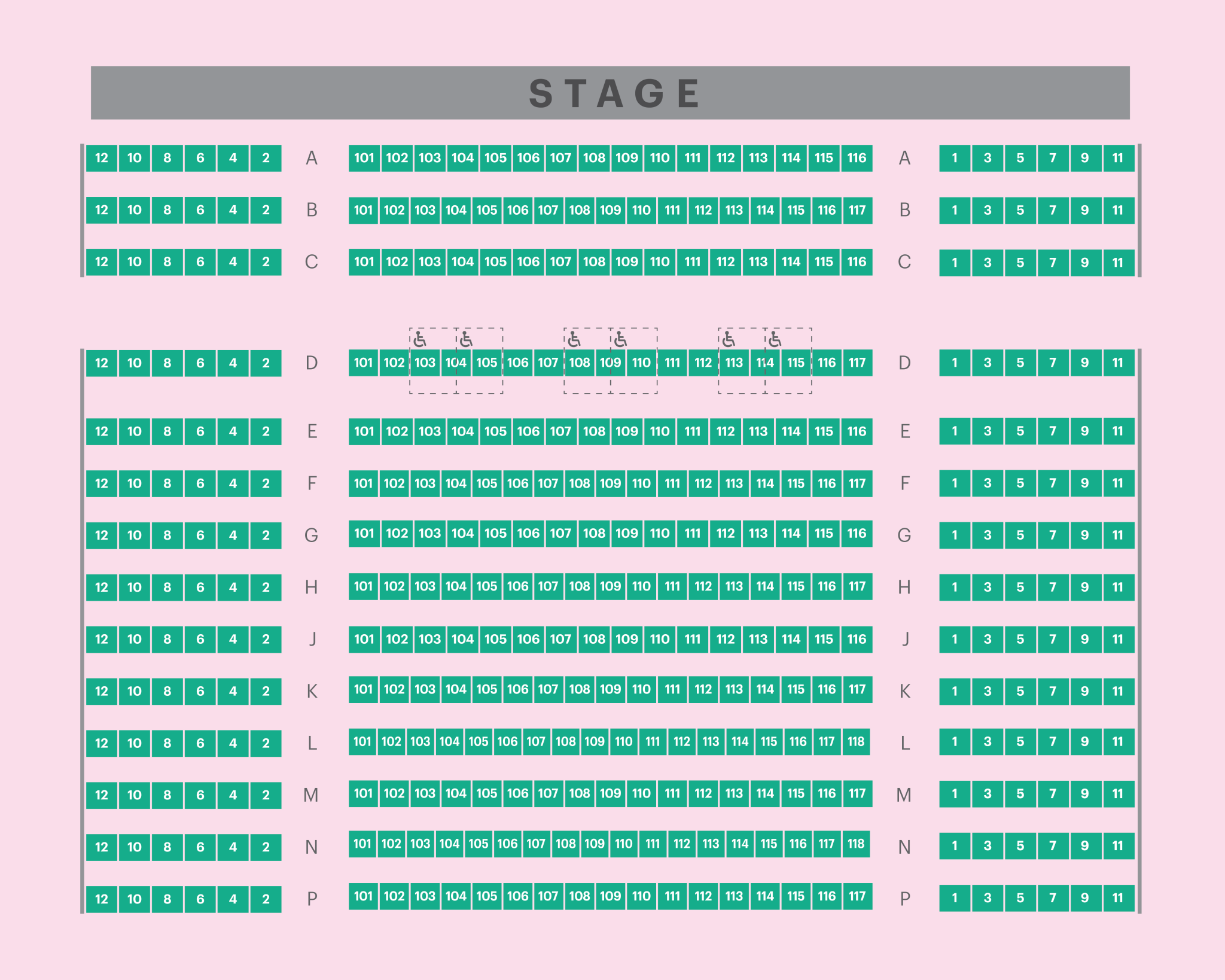 Seating Chart - Glazer Hall